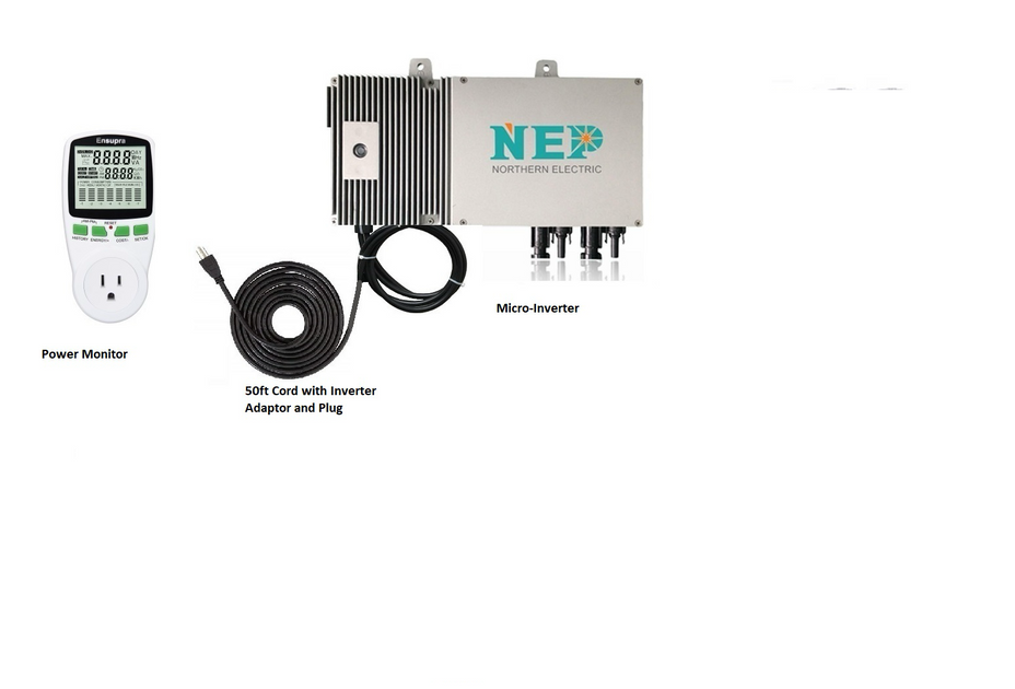 Plug-in Inverter with 50ft Cord & Power Monitor (Just add Solar Panels ...